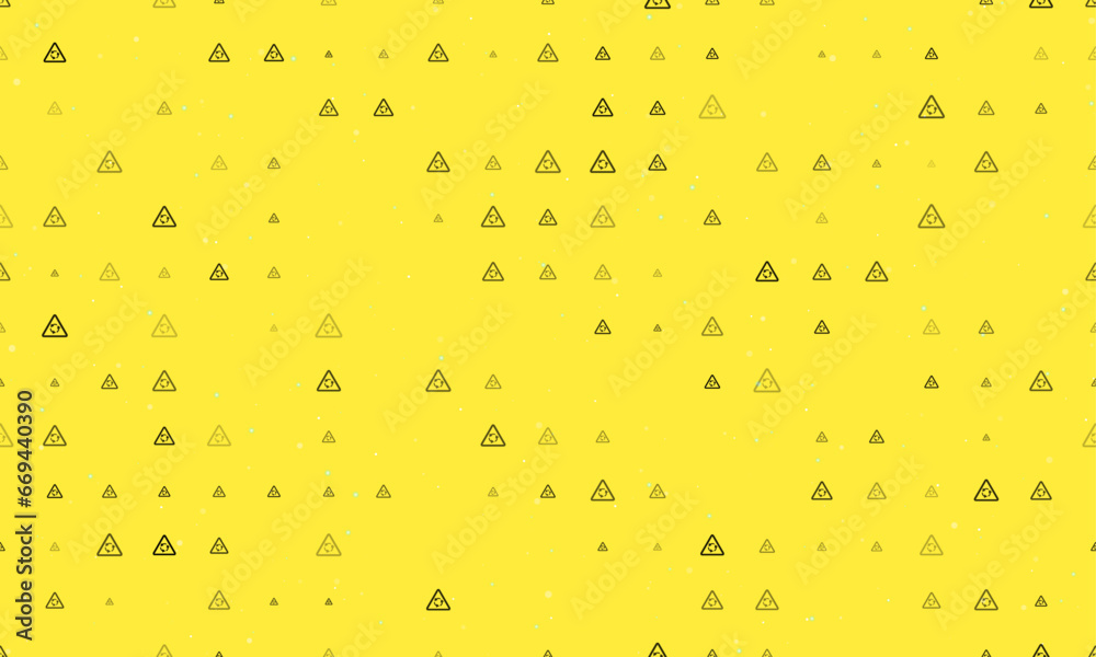 Seamless background pattern of evenly spaced black roundabout signs of ...