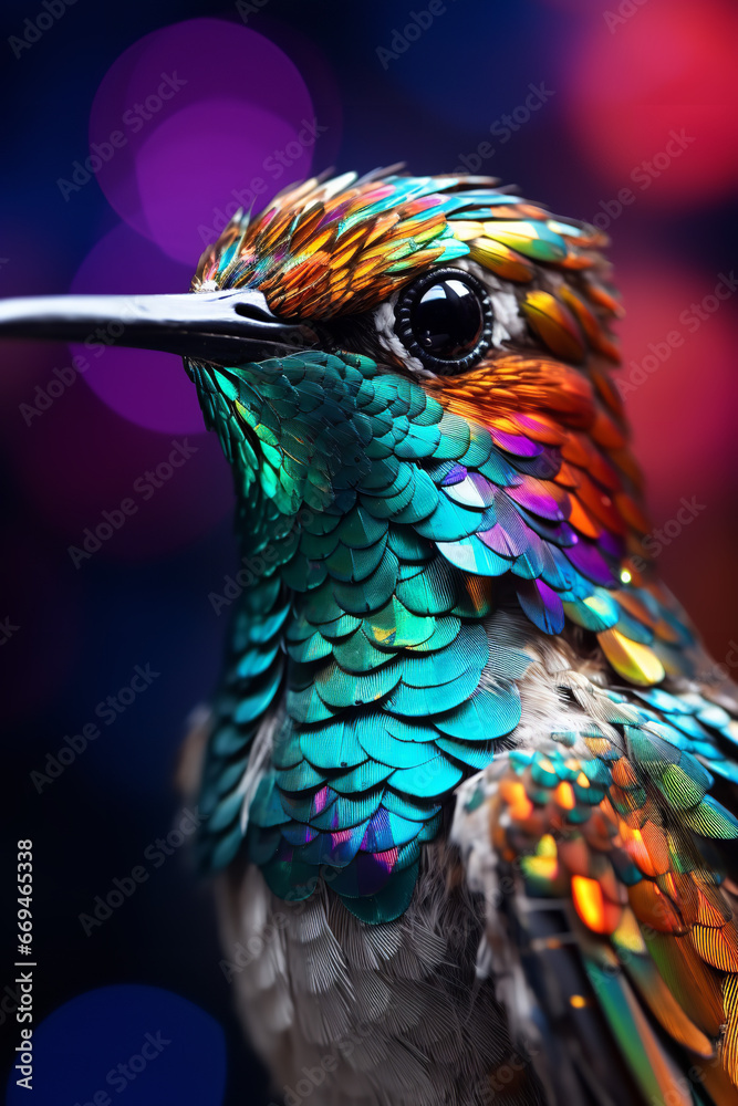 macro hyper zoom lens, zoomed in at a small mechanical hummingbird ...