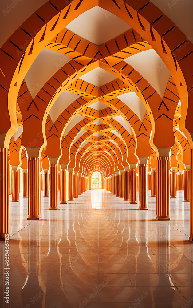 the mosque, islamic islamic architecture, orange arches and arabic ...
