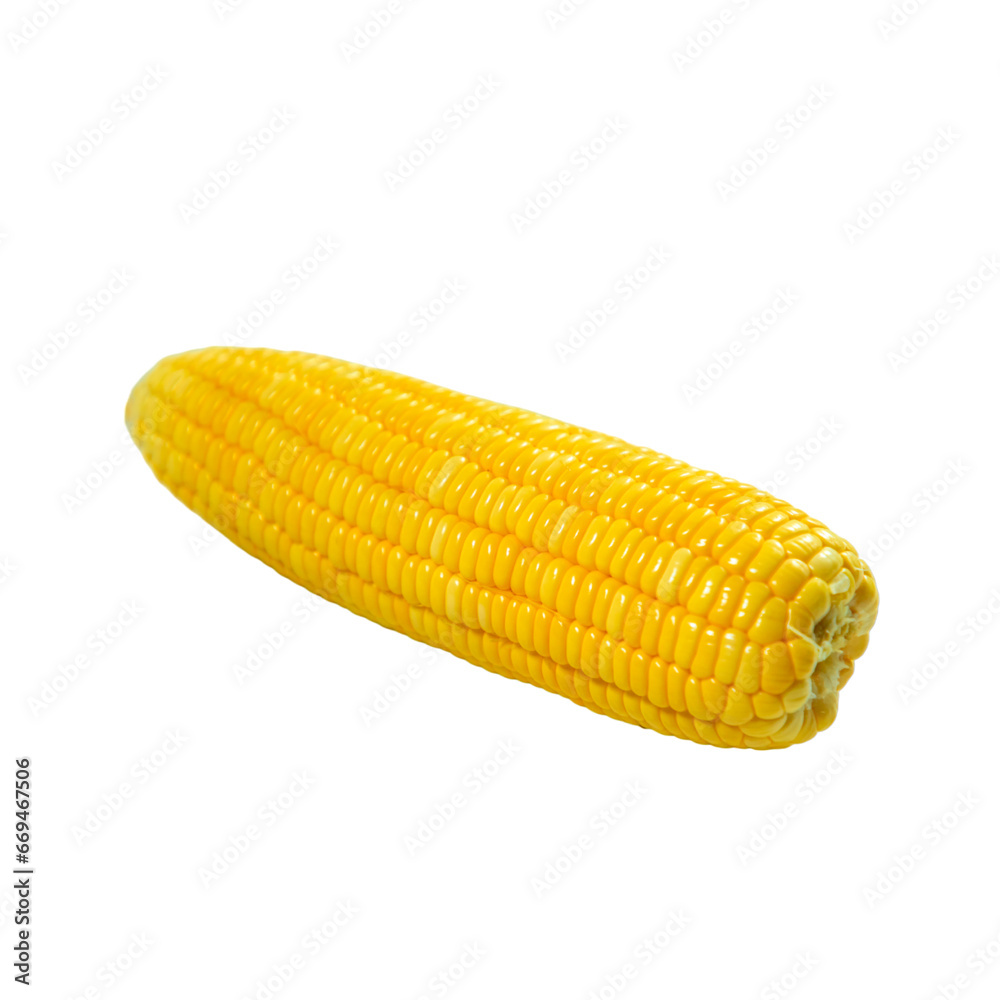 Peeled corn on the cob on a white background. Corn on the cob kernels ...