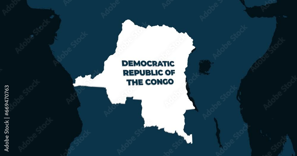 World Map Zoom In To Democratic Republic of the Congo. Animation in 4K ...