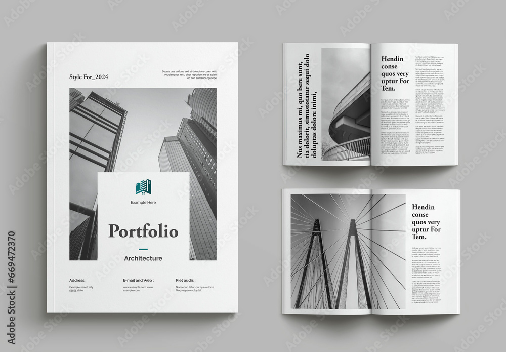 Architecture Portfolio Layout Stock Template | Adobe Stock