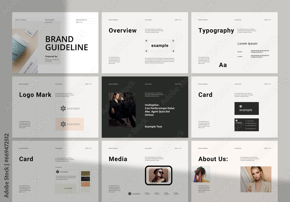 Brand Guideline Square Brochure Layout Stock Template | Adobe Stock