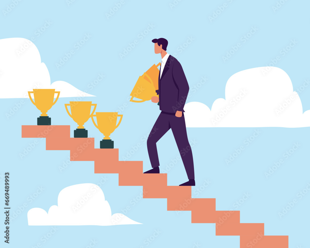 Roadmap, project milestone or business journey achievement, workflow or ...