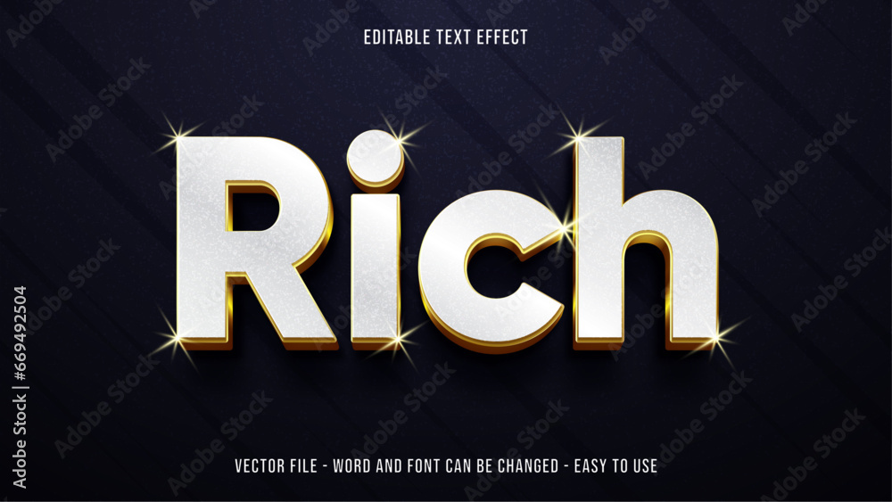 Editable shiny gold text effect, luxury text style Stock Vector | Adobe ...