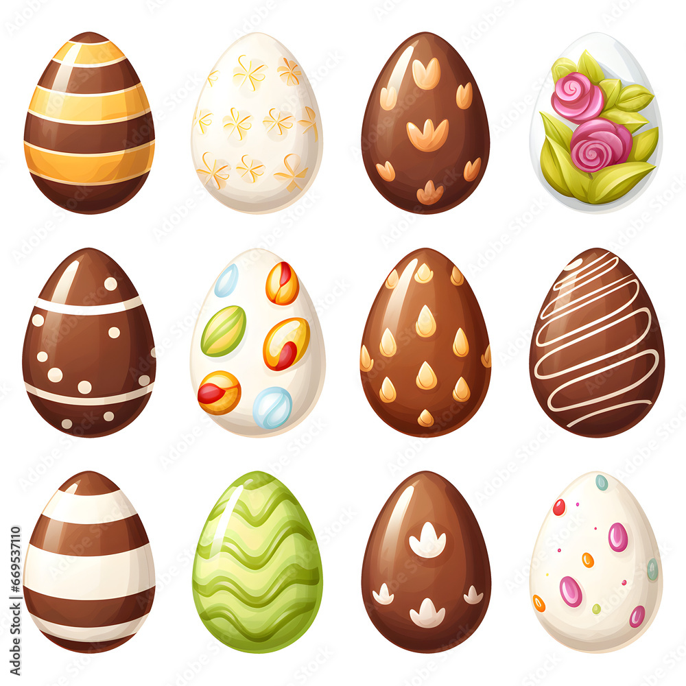 cartoon clipart of Easter Chocolate Eggs, easter clipart, celebration ...