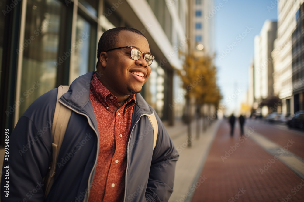 March 21, World Down Syndrome Day, an African American student with ...