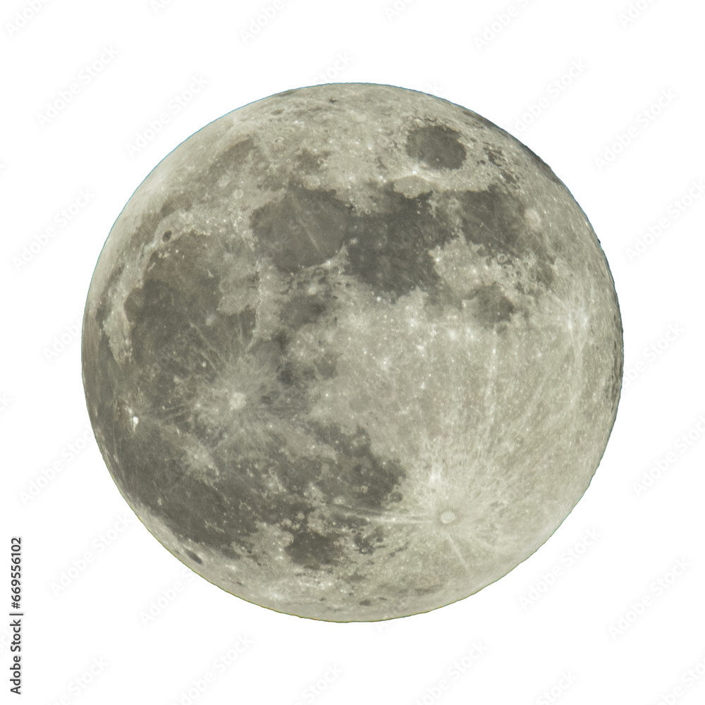 Full Moon or super moon. Night sky. Solar system. Black space with luna ...