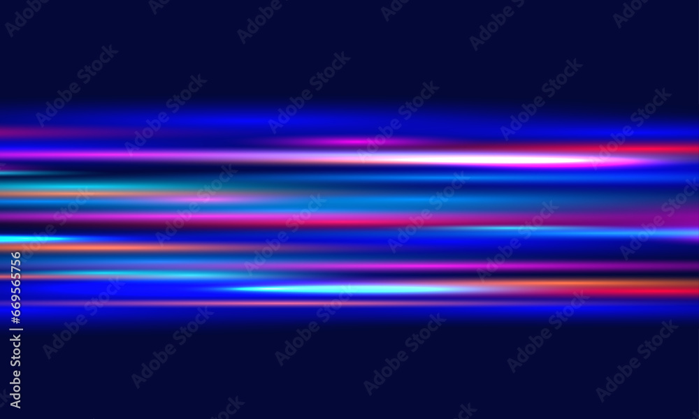 Colorful light trails with motion effect. Vector illustration of high ...