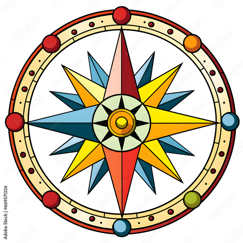 cartoon clipart of Compass, transparent background, isolated on ...
