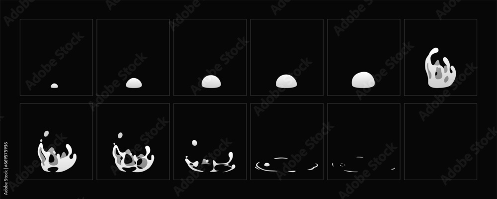 Bubble burst effect. liquid bubble animation sprites sheet for 2D ...