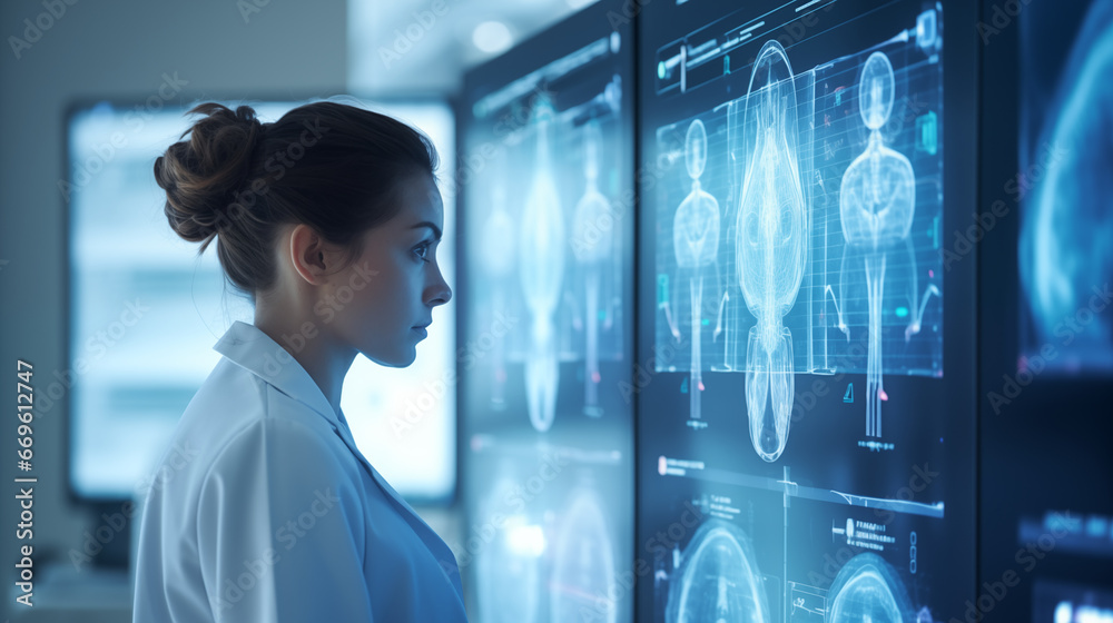 AI-driven diagnostic tools analyzing medical images, health tech ...