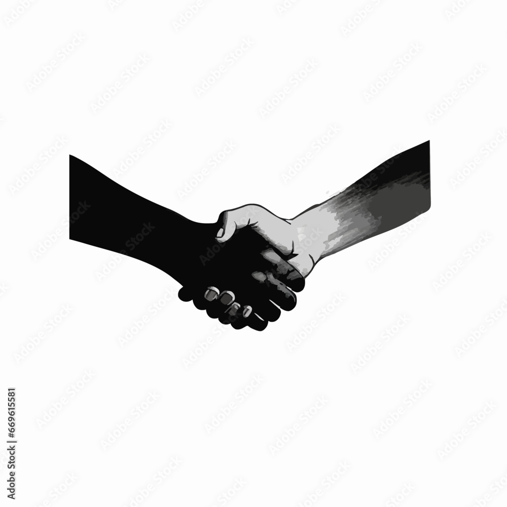 People Two hands clasped in a warm handshake minimalist flat ...