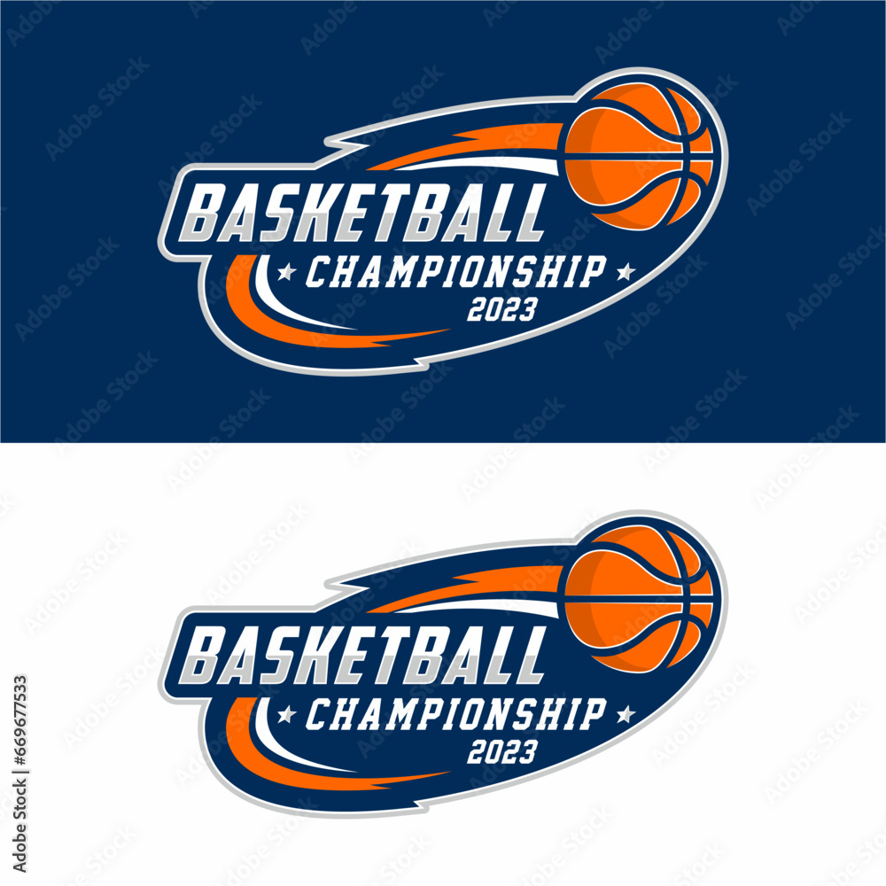 Basketball sport logo design vector illustration Stock Vector | Adobe Stock