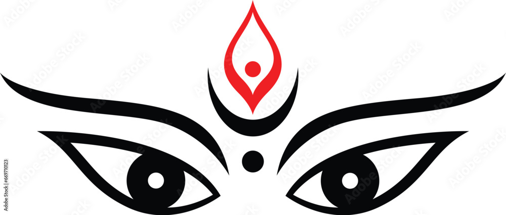 Maa Durga Trinayon In Durga puja held during Navaratri. Maha Durga ...