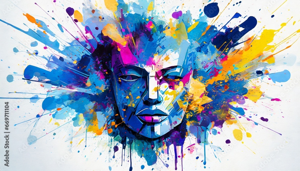 Punk face splash background. Profile view. Stock Illustration | Adobe Stock