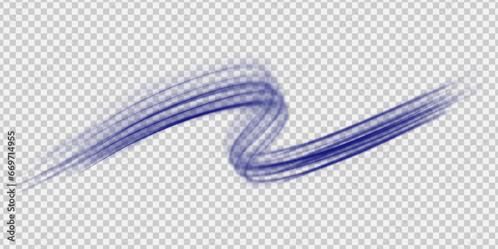 Luminous blue lines png of speed. Background white. Abstract motion ...