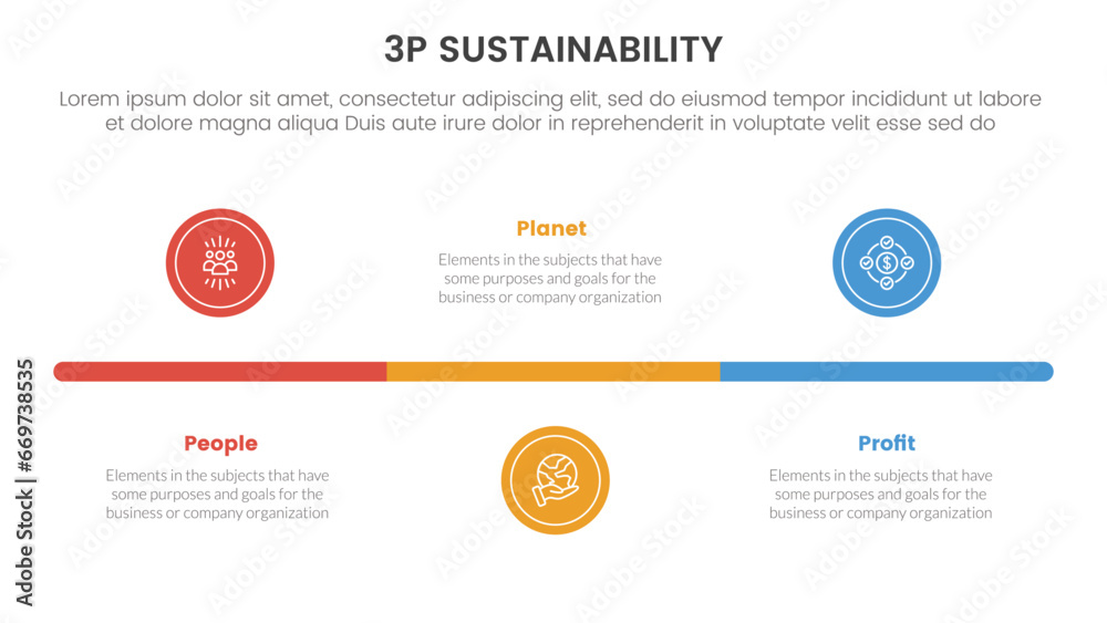 3p sustainability triple bottom line infographic 3 point stage template ...