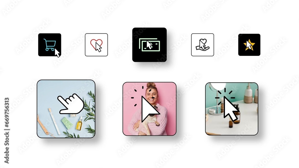 Click that Button Overlay with 3 Styles Stock Template | Adobe Stock