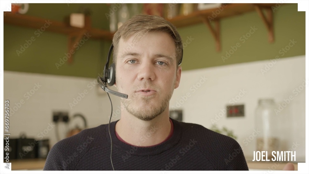 16x9 Stream Border with Bottom Right Text Stock Template | Adobe Stock