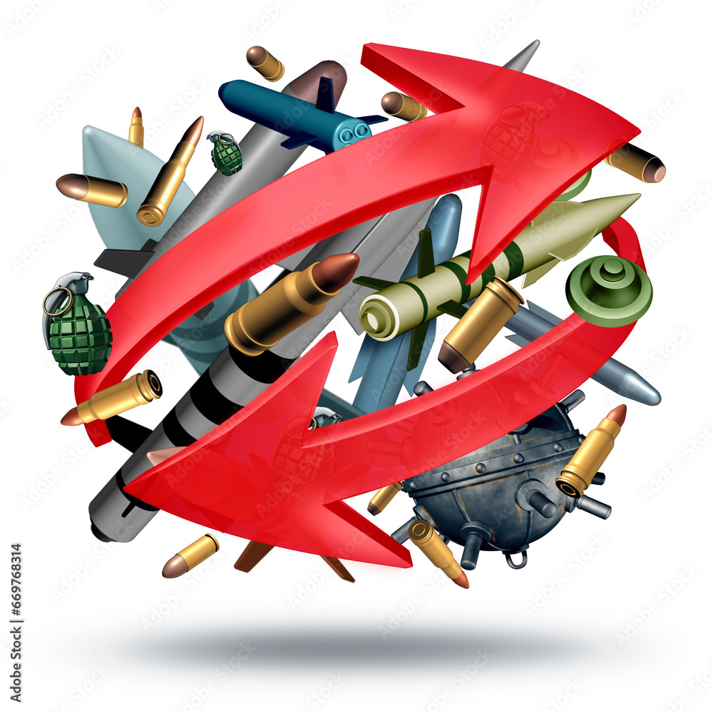 Cycle Of War Violence and the arms race or weapon proliferation or ...