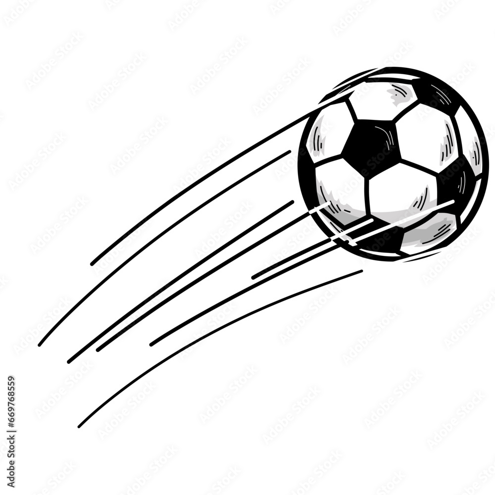 Soccer Ball Football Bounce Doodle Drawing Illustration Vector Stock ...