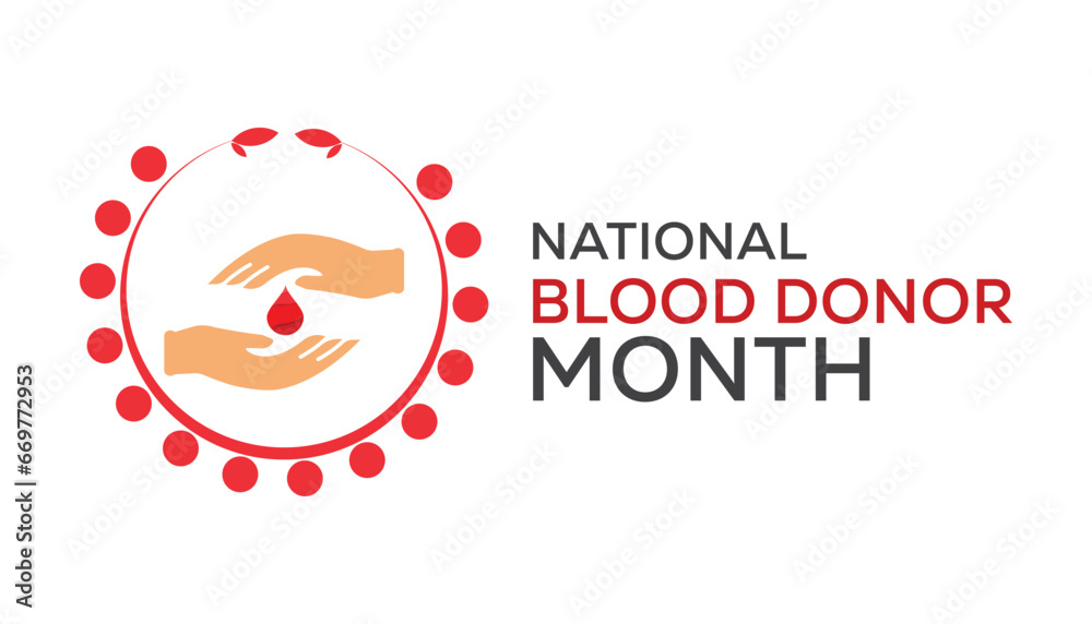 Vector illustration on the theme of National Blood Donor month observed ...