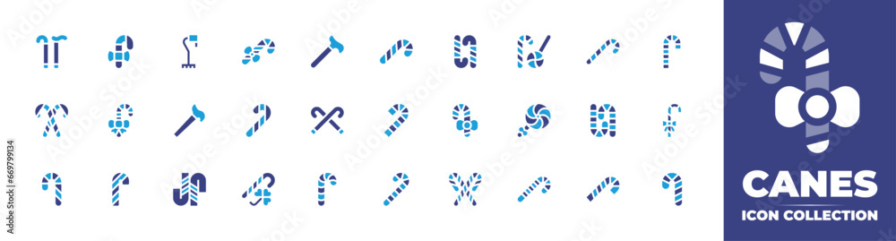 Canes icon collection. Duotone color. Vector and transparent ...