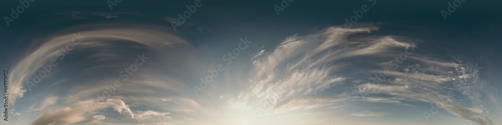 Neon green sky panorama with Cirrus clouds. Seamless hdr 360 degree ...