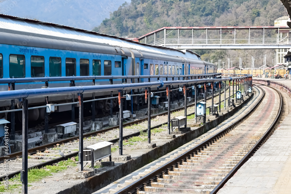 Kathgodam, Uttarakhand, India, September 25 2023 - Indian railway train ...