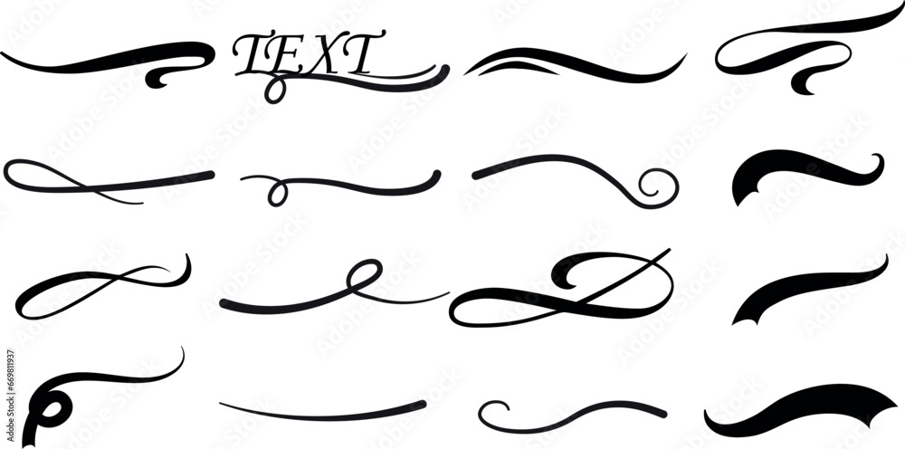Calligraphic swoosh underline vector illustration, perfect for design ...