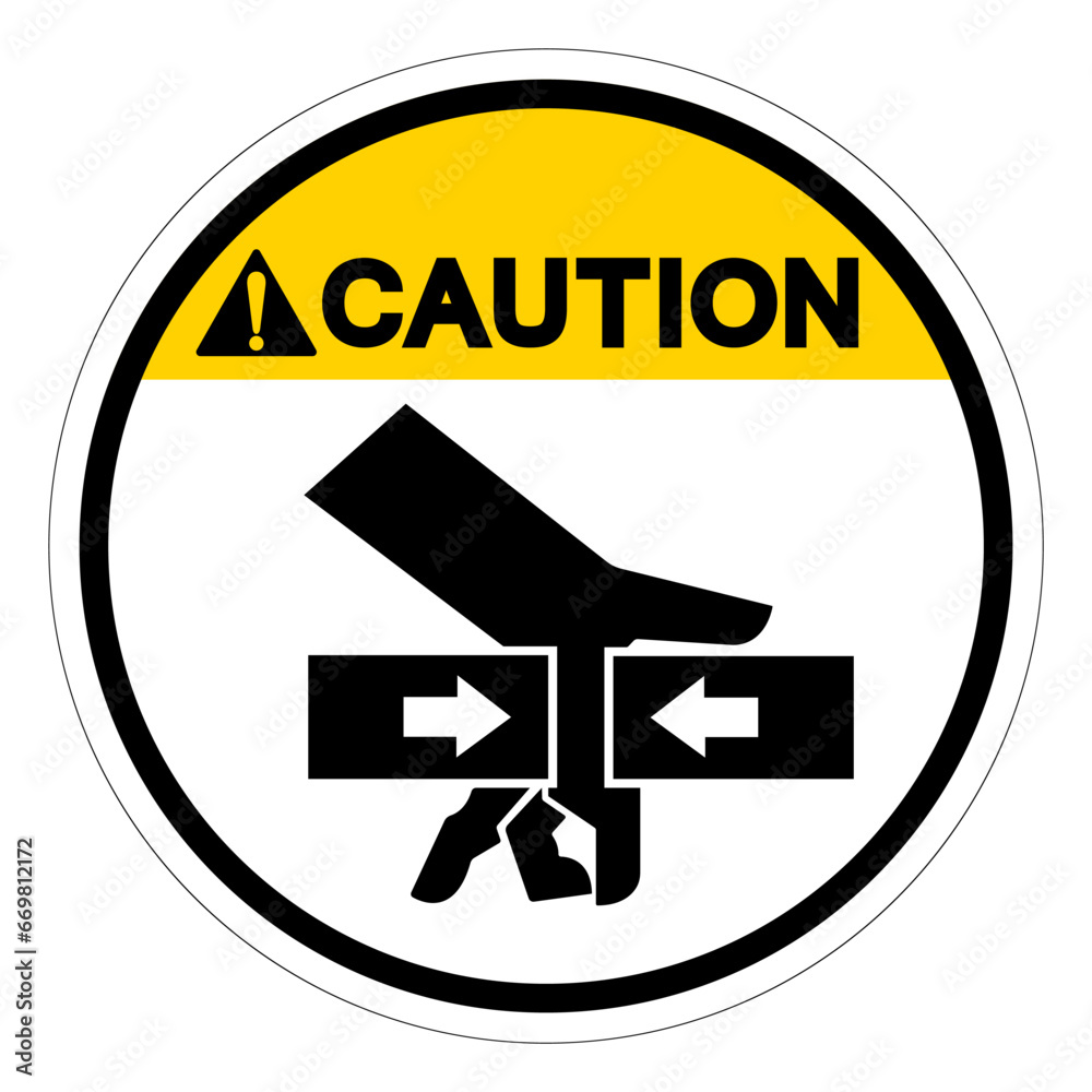 Caution Hand Crush Force From Two Sides Symbol Sign, Vector ...