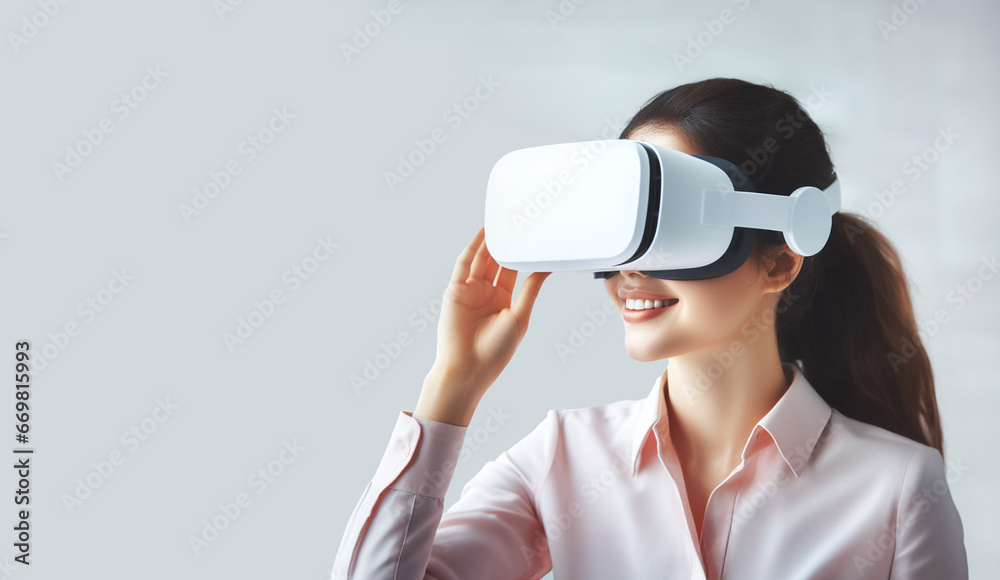 VR glasses metaverse People wearing glasses Vision Pro ui rendering ...