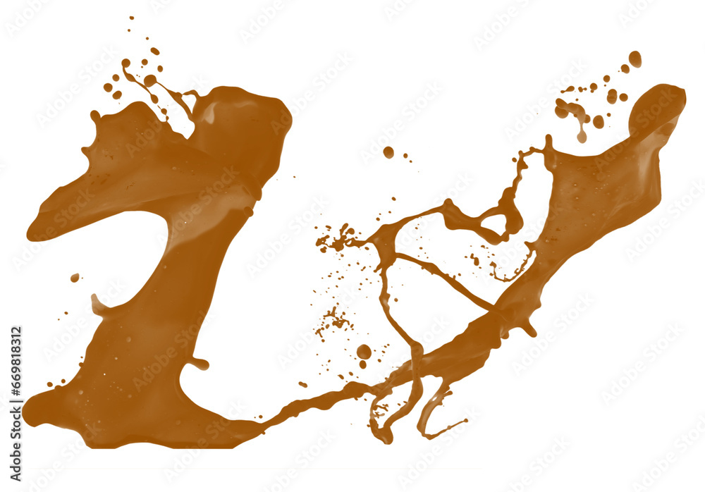 Coffee, chocolate, liquid stains isolated on a transparent background ...