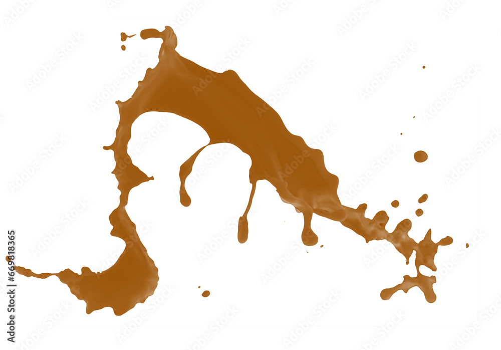 Coffee, chocolate, liquid stains isolated on a white background ...