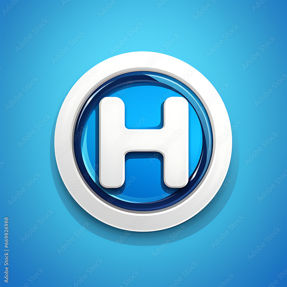 Design a super cool app icon modern clean with a large letter H Stock ...