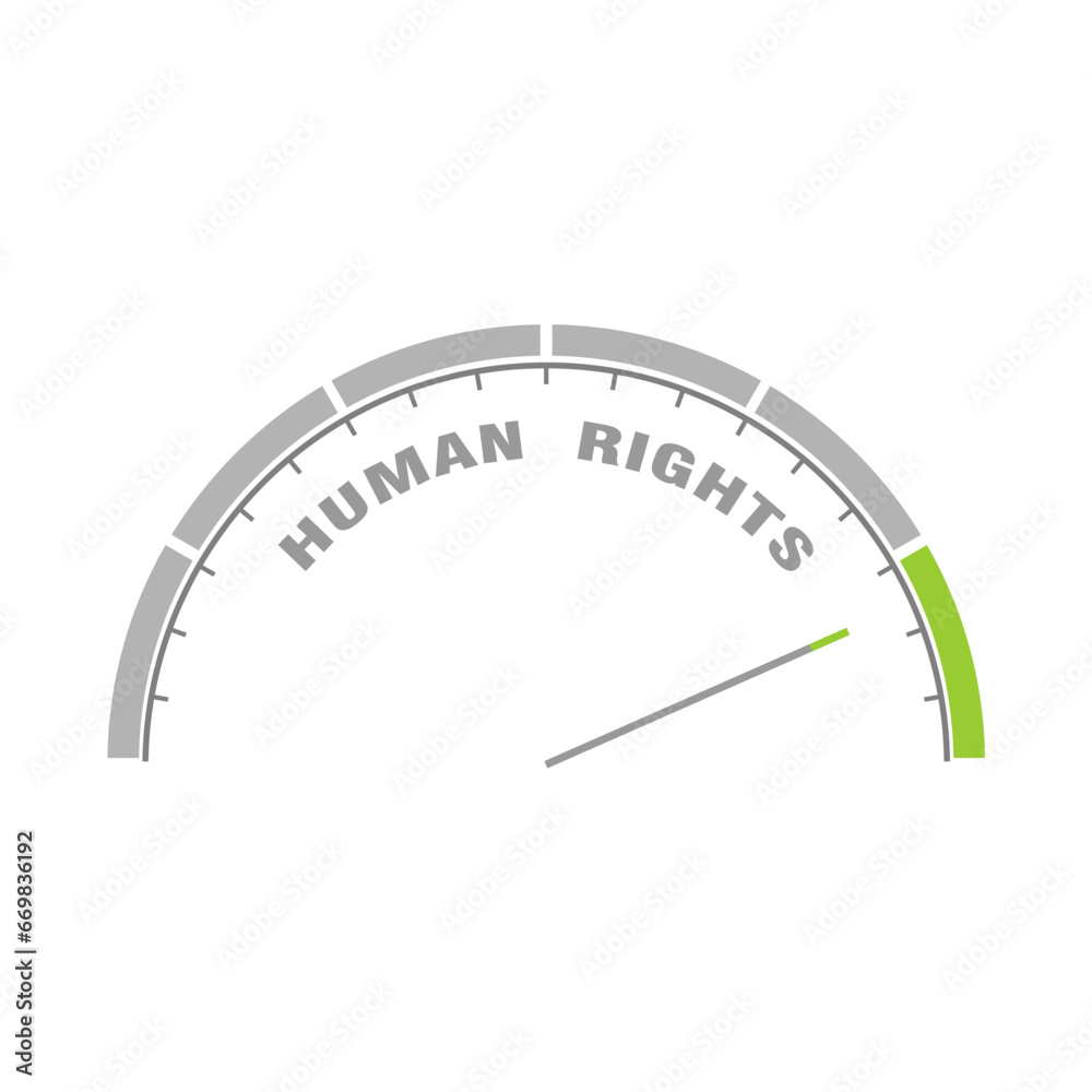Human Rights concept. Instrument scale with arrow. Colorful infographic ...