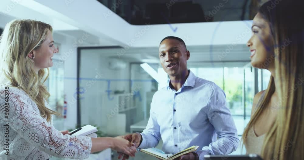 Introduction, handshake and collaboration, meeting and board for ...