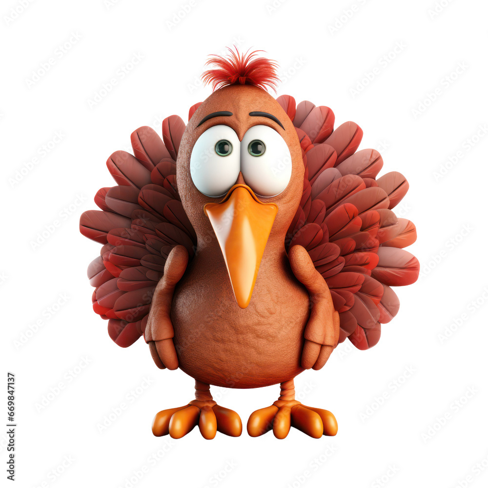 Funny turkey, a cartoon turkey. Thanksgiving bird animal cartoon ...