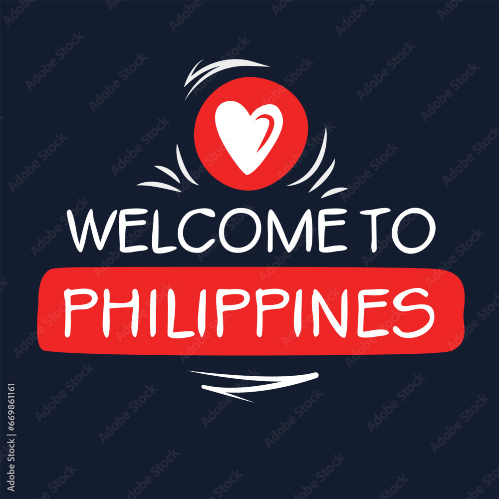 Welcome to Philippines, Vector Illustration. Stock Vector | Adobe Stock