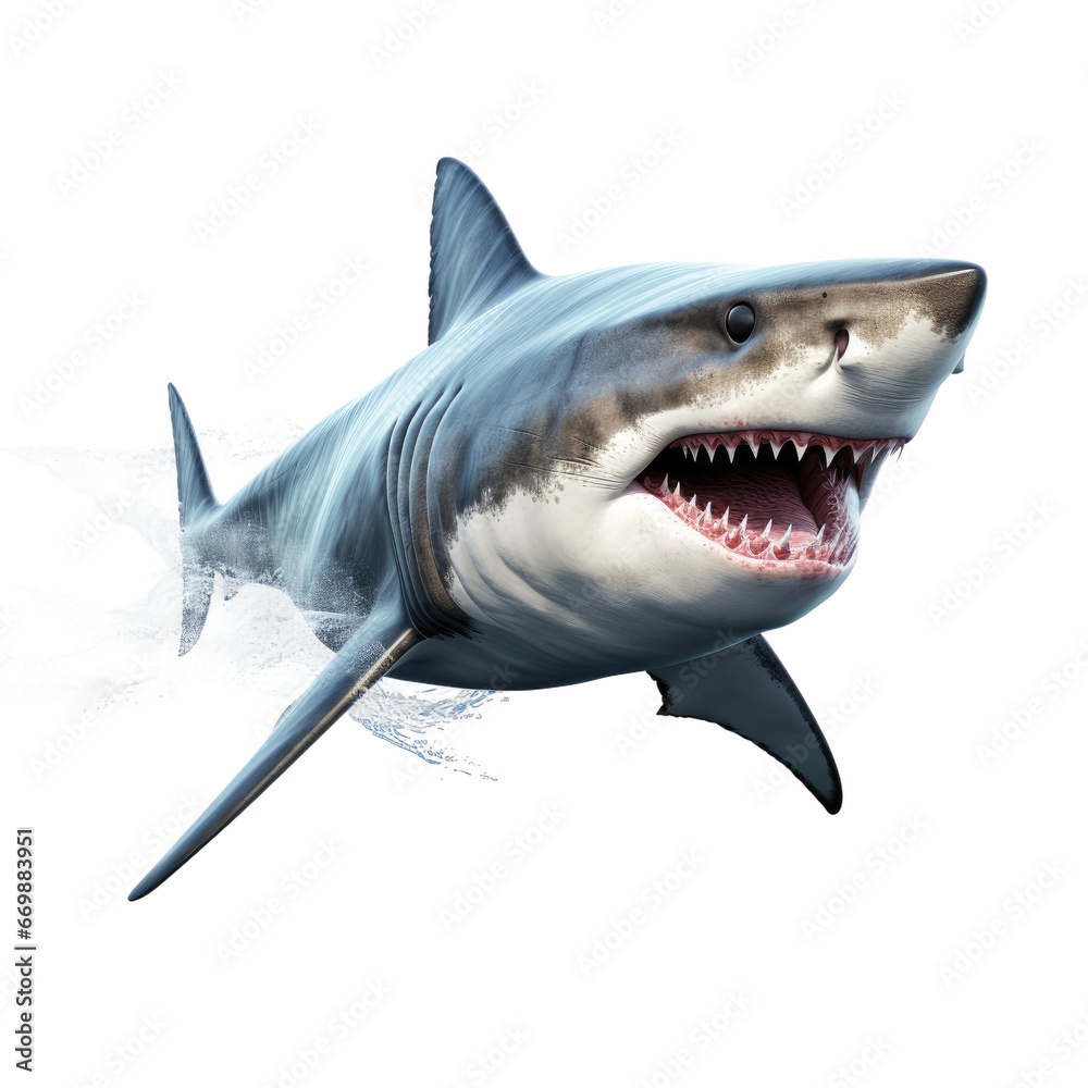 Megalodon Shark, on transparent background. Stock Illustration | Adobe ...