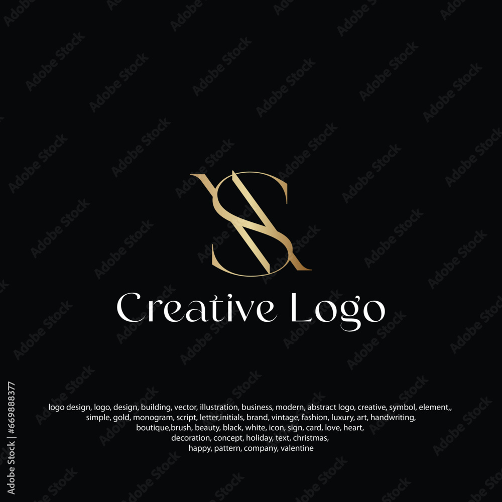 SH luxury logo or HS logo, SH icon, HS logo, modern logo, golden ...