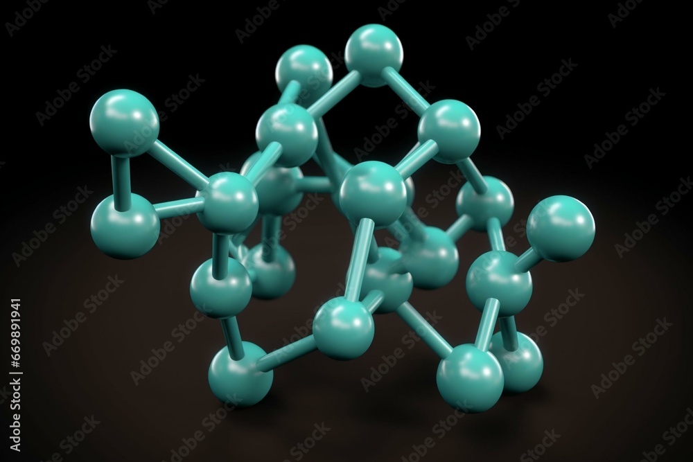 Chemical compound structure. 3D model. Generative AI Stock Illustration ...