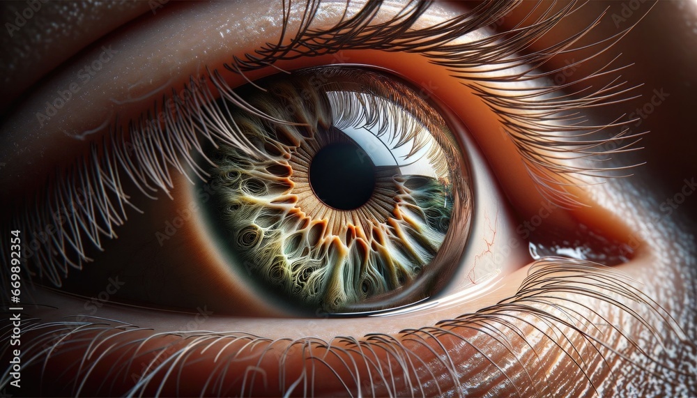Macro shot of a human eye. The detailed photograph captures the ...