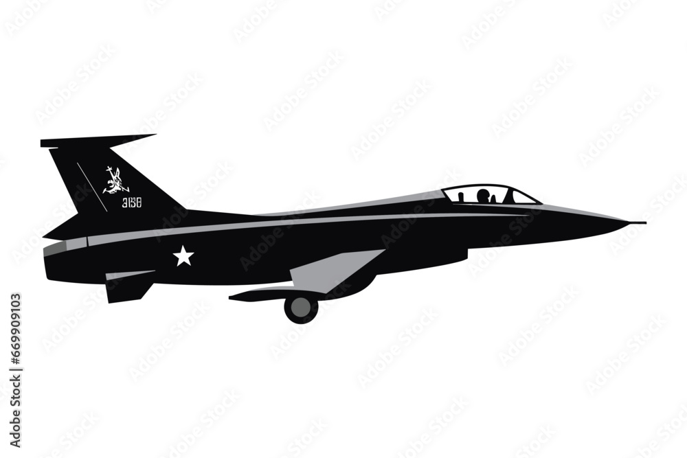 black silhouette of a jet fighter, fighter aircraft silhouette, the ...