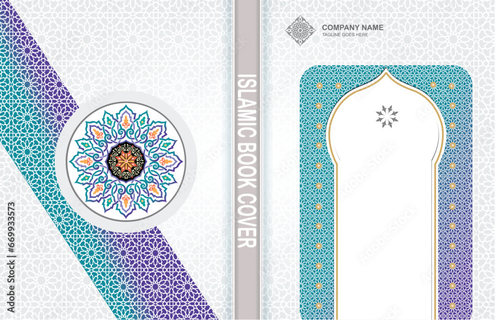 Arabic Islamic Style Book Cover Design with Arabic Pattern and ...