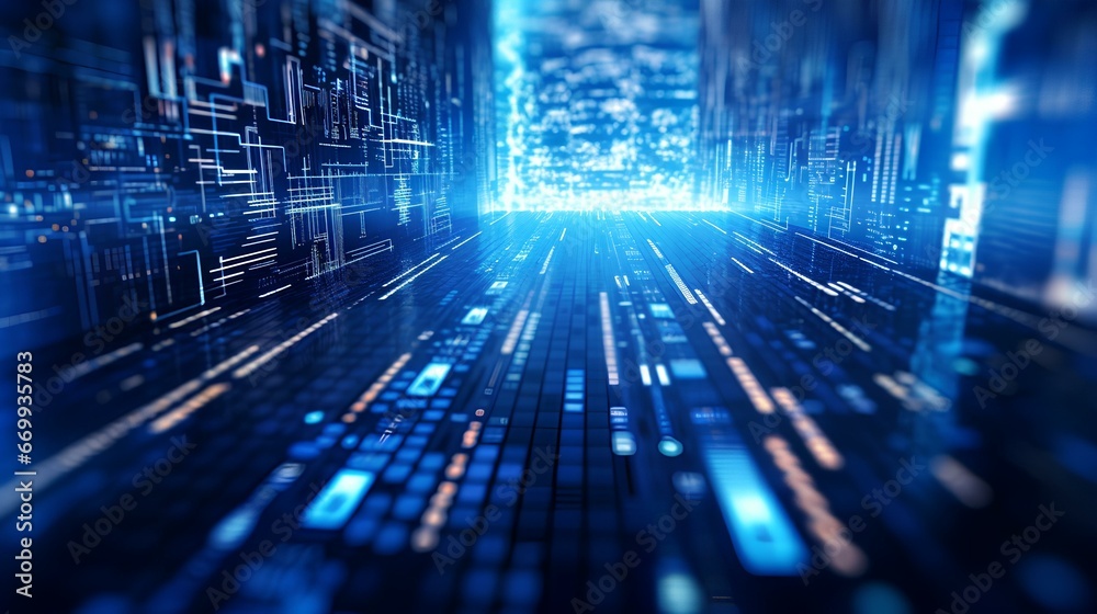 binary code futuristic lazer lines and 3d polygon cyberpunk abstract designs, optical illusion ...