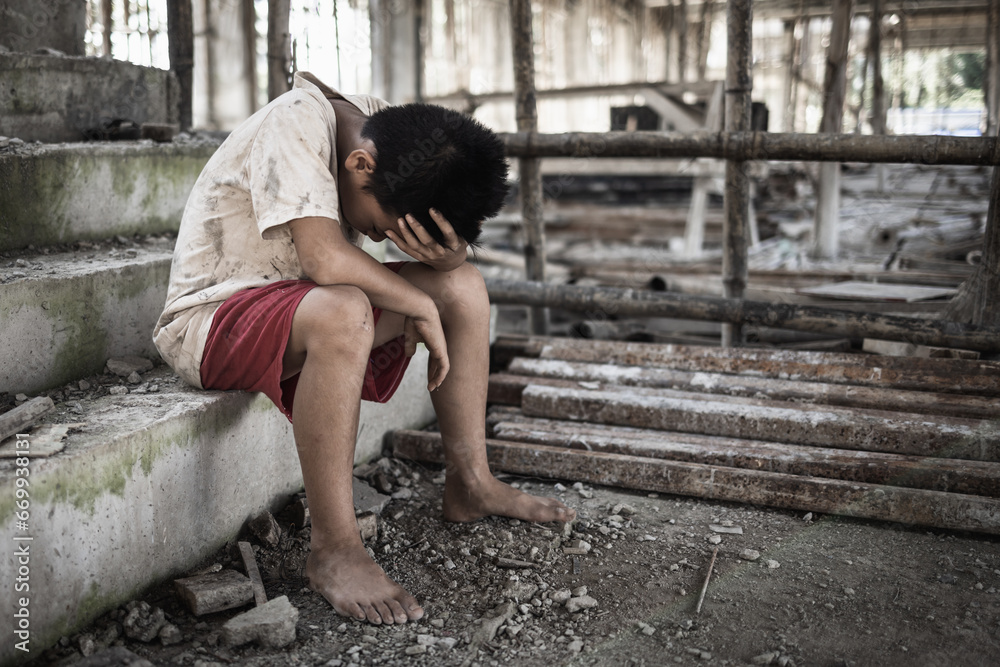 Concept of stopping violence against children, child labor, abuse To ...