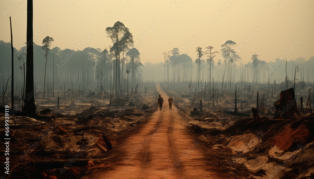 Devastating Impact. Deforestation and the Dangerous Connection to Global Warming Stock Photo ...