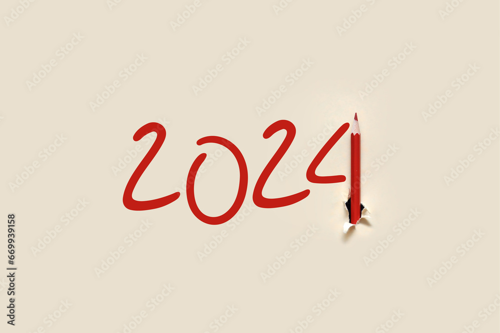 Inscription 2024.The coming of the new year 2024, the expectation of ...